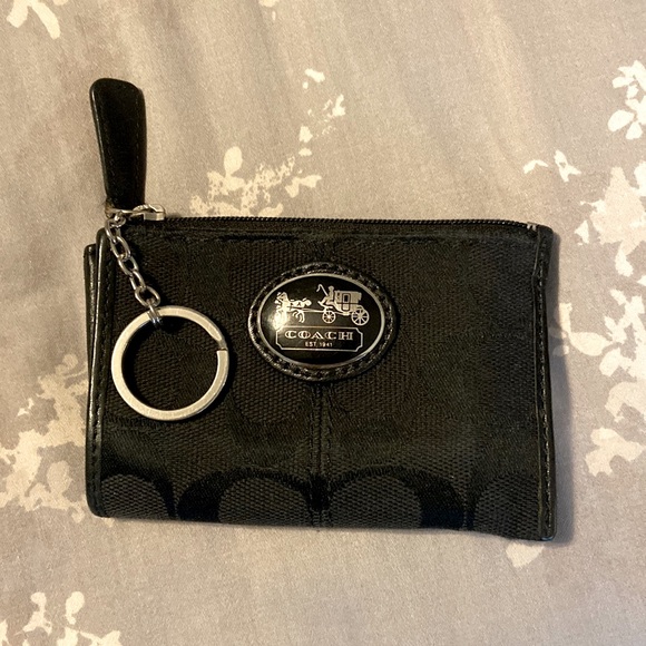 Coach | Bags | Coach Small Black Card Case With Zipper | Poshmark